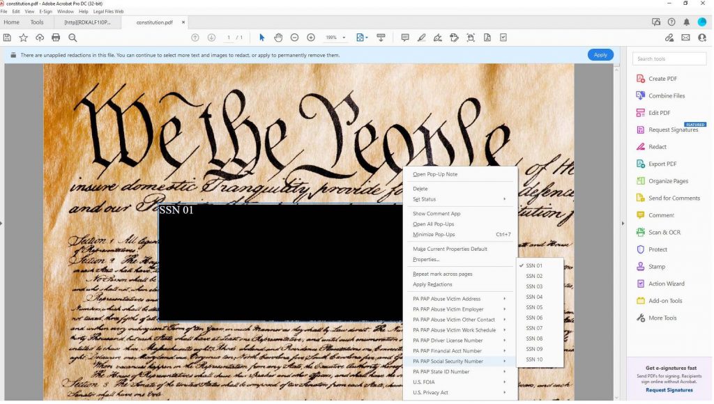 Pennsylvania Public Access Policy Redaction Code Sets For Adobe Acrobat pennsylvania-public-access-policy-redaction-code-sets-for-adobe-acrobat